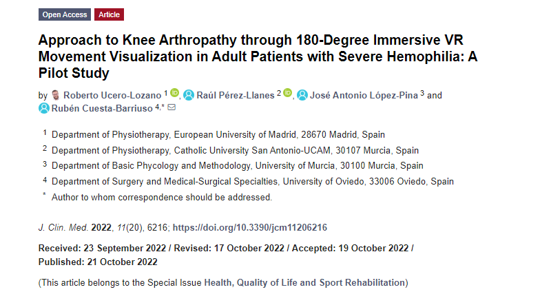 Approach to Knee Arthropathy through 180-Degree Immersive VR Movement ...